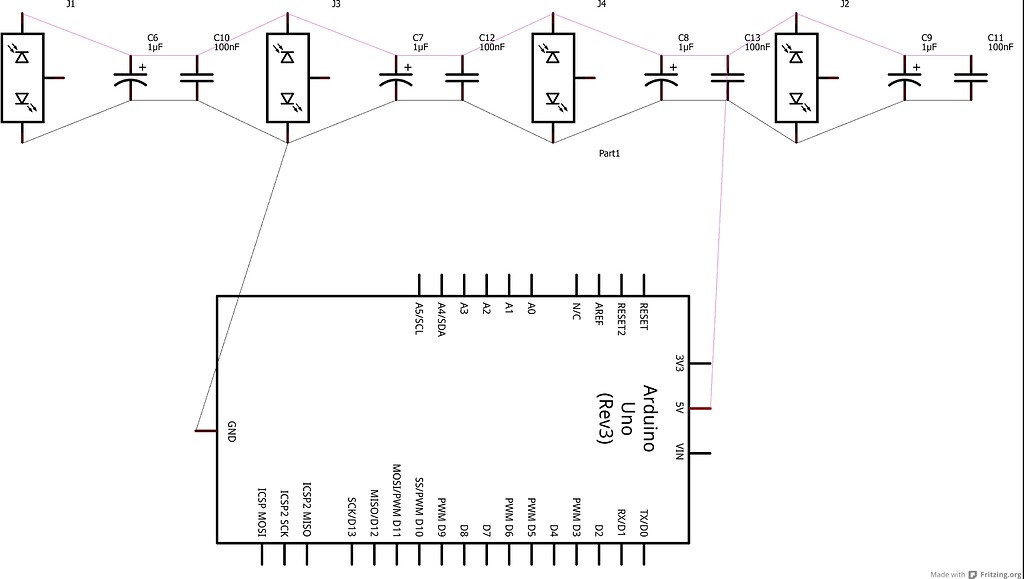 Circuit for 4 x Sharp IR GP2D120 Distance Sensor - Sensors - Arduino Forum
