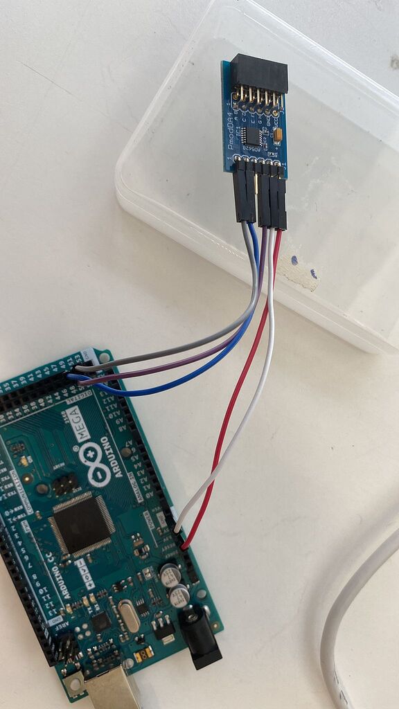 PMODDA4 not working for MEGA2560 - Networking, Protocols, and Devices - Arduino Forum