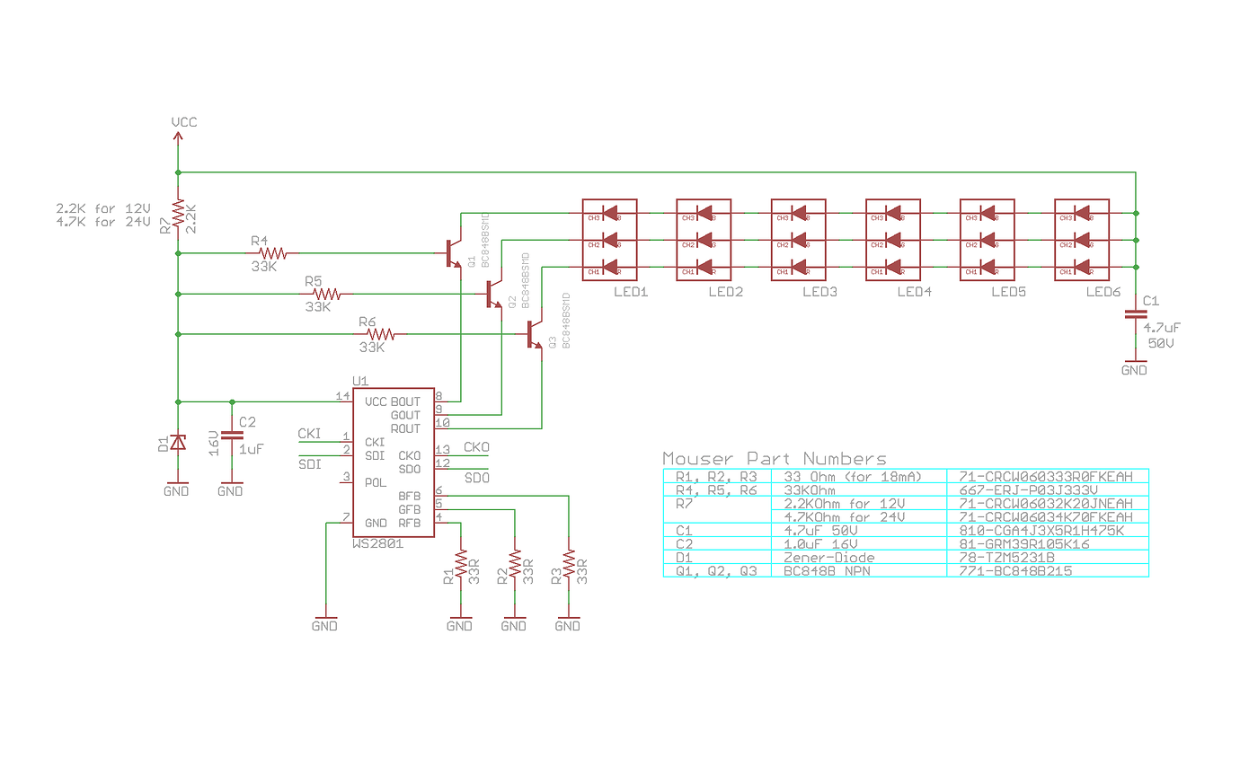 Building an addressable LED strand with WS2801 (custom pcb) - Page 2 - LEDs and Multiplexing ...