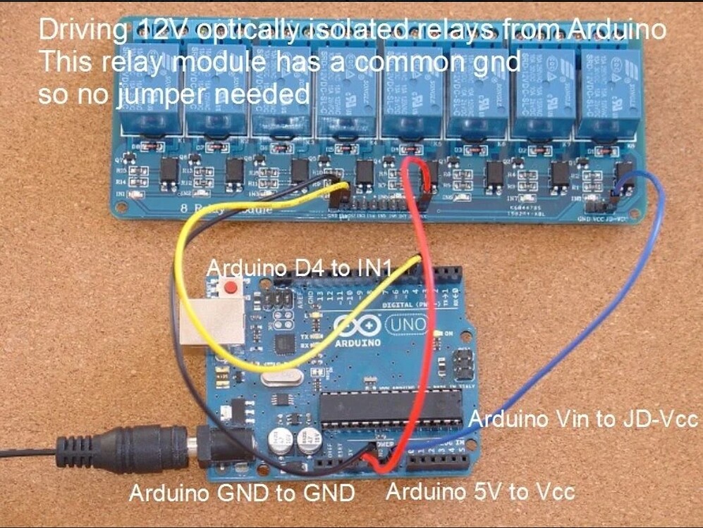 Supplying power to 12V 4-Channel relay module through Arduino UNO ...