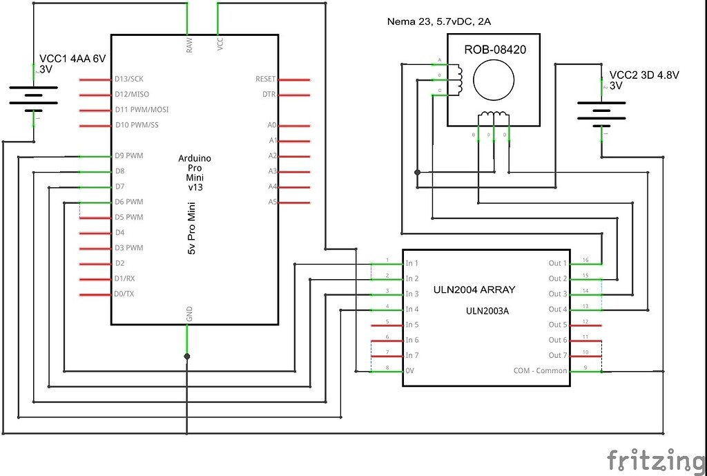 NEMA23 5.7vDC 2A Stepper off ULN2004 Array??!?!??? - Motors, Mechanics, Power and CNC - Arduino ...