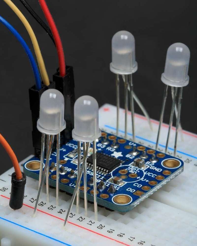Basic set-up for TPIC6B595 Shift Register with PWM - LEDs and ...