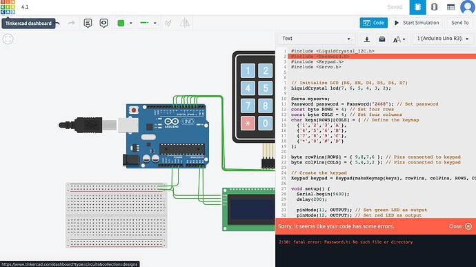 Fatal error: password.h; No such file or directory in tinkercad - Programming - Arduino Forum