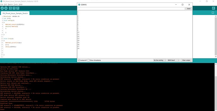 Reset Button Stops The Code Uno R4 Minima Arduino Forum