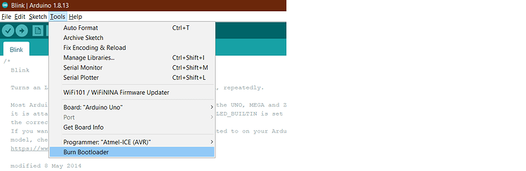 Unable to burn bootloader with Atmel-ICE in Arduino IDE 1.8.13 - Uploading - Arduino Forum