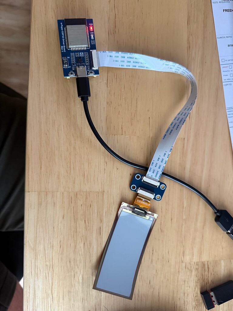 2.9in Flexible E-Paper Display + Waveshare e-Paper ESP32 Driver Board Rev 3 - General Guidance ...