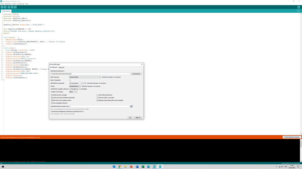 Fehlermeldung beim Compilieren - Deutsch - Arduino Forum