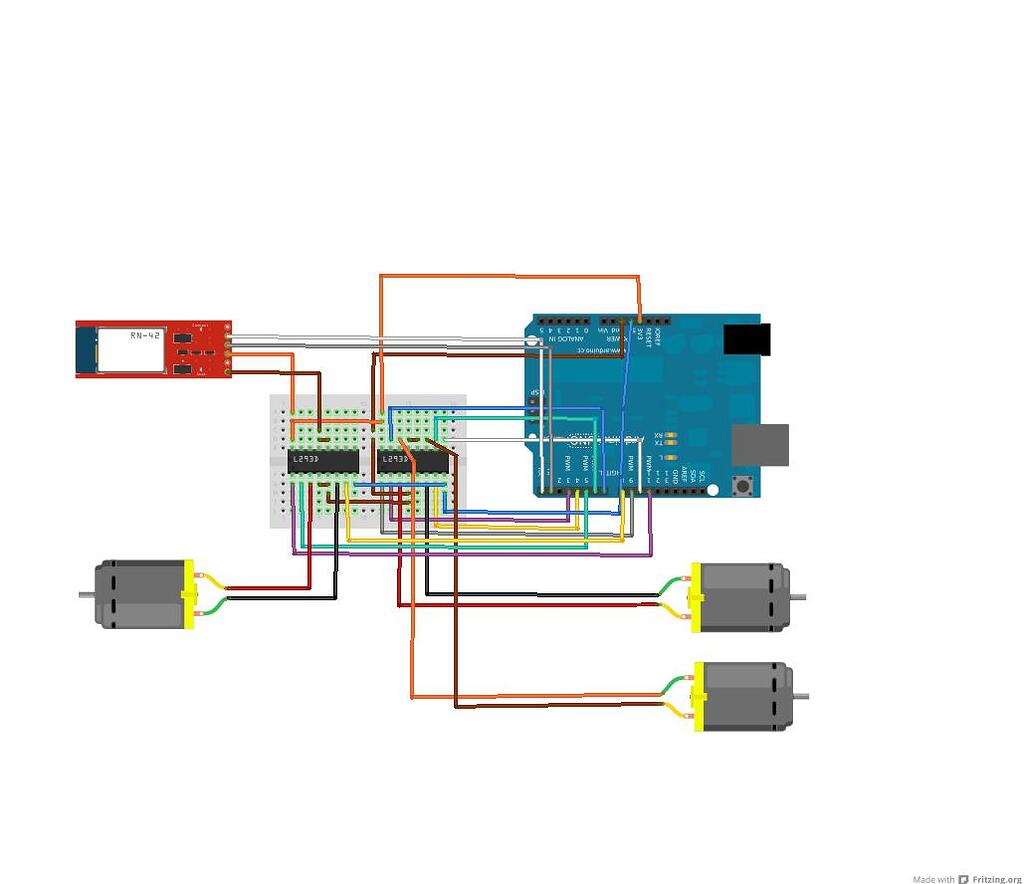 Control 3 DC Motors, using 2 L293D H-Bridges and a 9V Battery, w/o PC ...