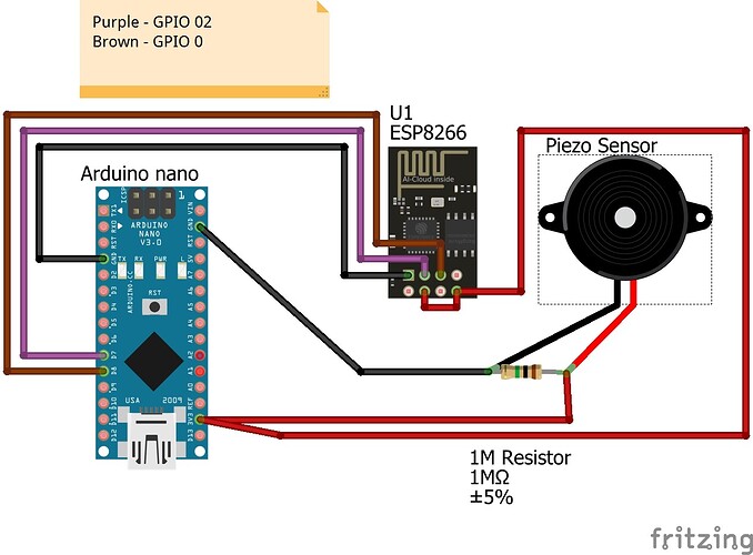 Piezo sensor reading random values when ESP8266 Is connected. HELP ...