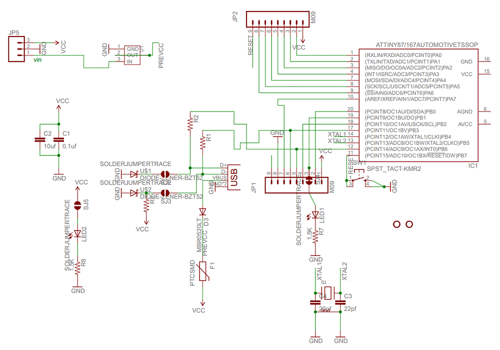 Digispark ATtiny167 Pro - USB-B socket broke, programming using pins ...