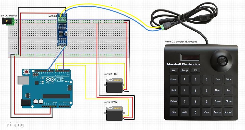 Receive Pelco commands from cctv system, move servo's - General ...
