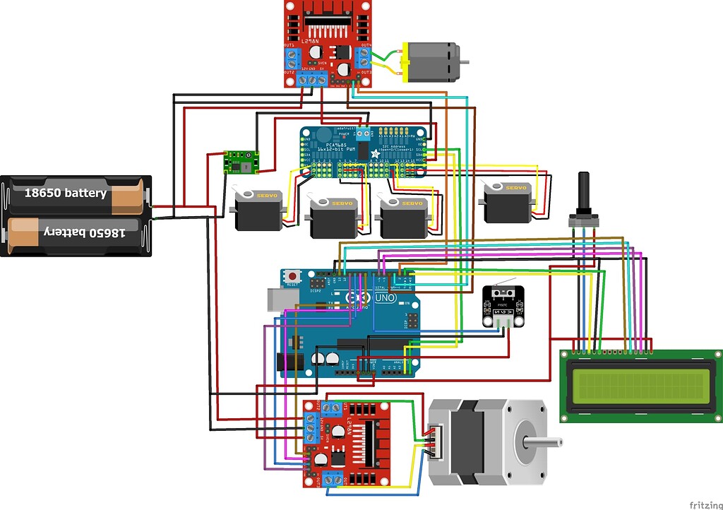 Need Help (verification) on my multi-motor Project (Stepper & DC Motor & Servos) - General ...