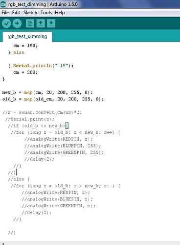 Controlling RGB ledstrip brightness with ultrasonic sensor HC-SR04 ...