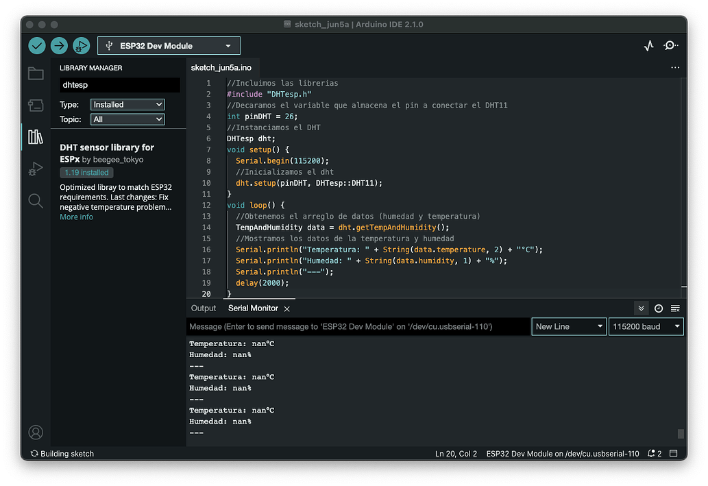 Problem with DHT11 ESP32 - Sensors - Arduino Forum