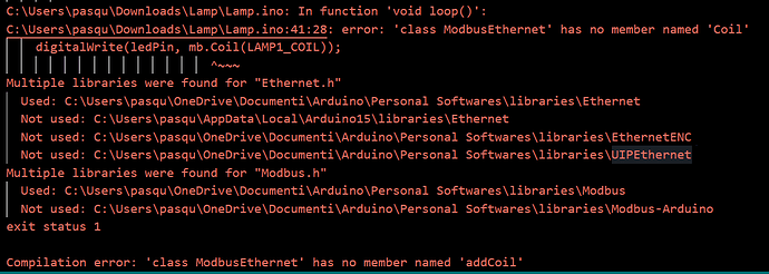 Problemi con libreria Modbus TCP - Software - Arduino Forum