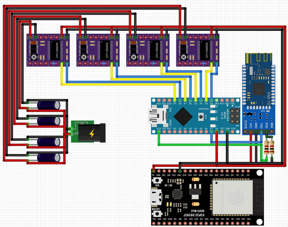 DRV8825 heats up after adding a HM-10 BLE module into the equation ...