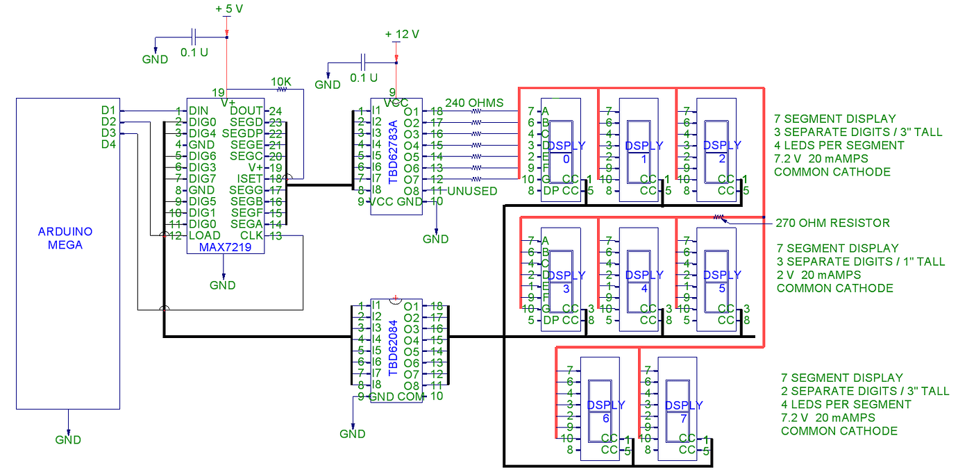 Wiring Schematic for 8 digit seven segment (7.2 volt) display - Page 3 ...