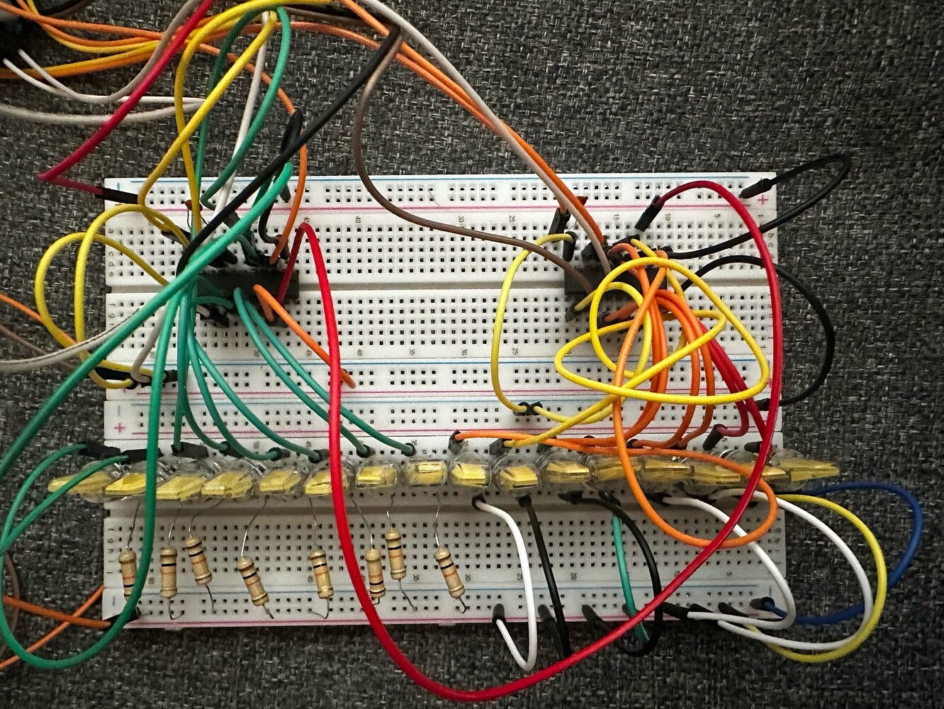 Two Serialized TPIC6B595 Shift Registers behaving oddly with PWM - LEDs and Multiplexing ...