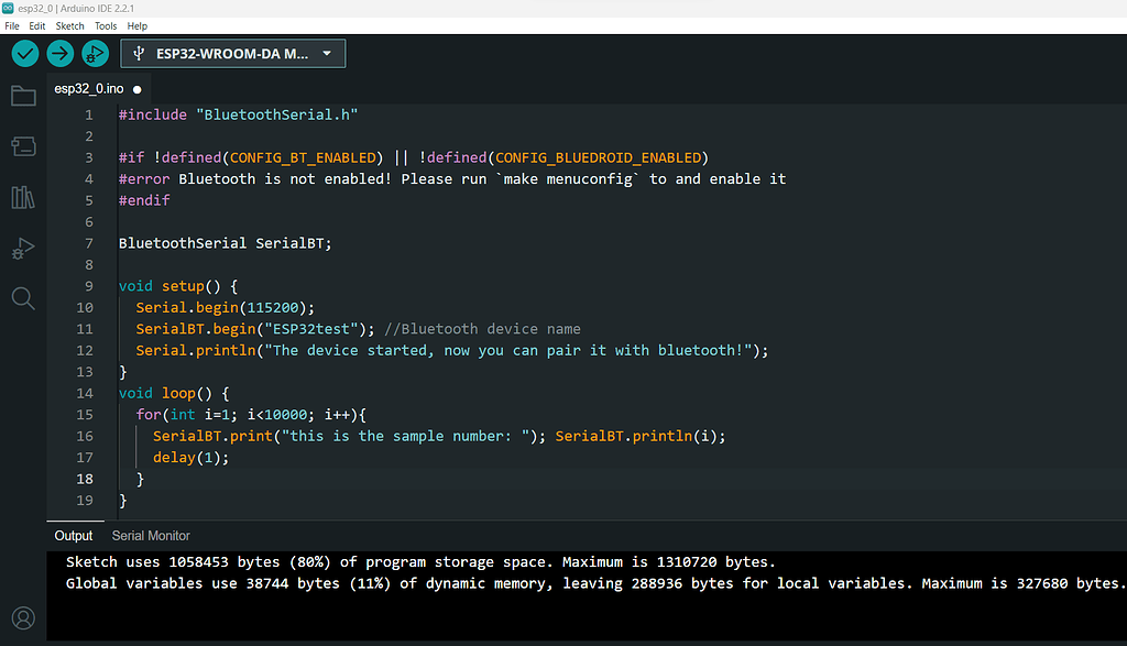 Why does this little program occupy 80% storage in my ESP32? any ...