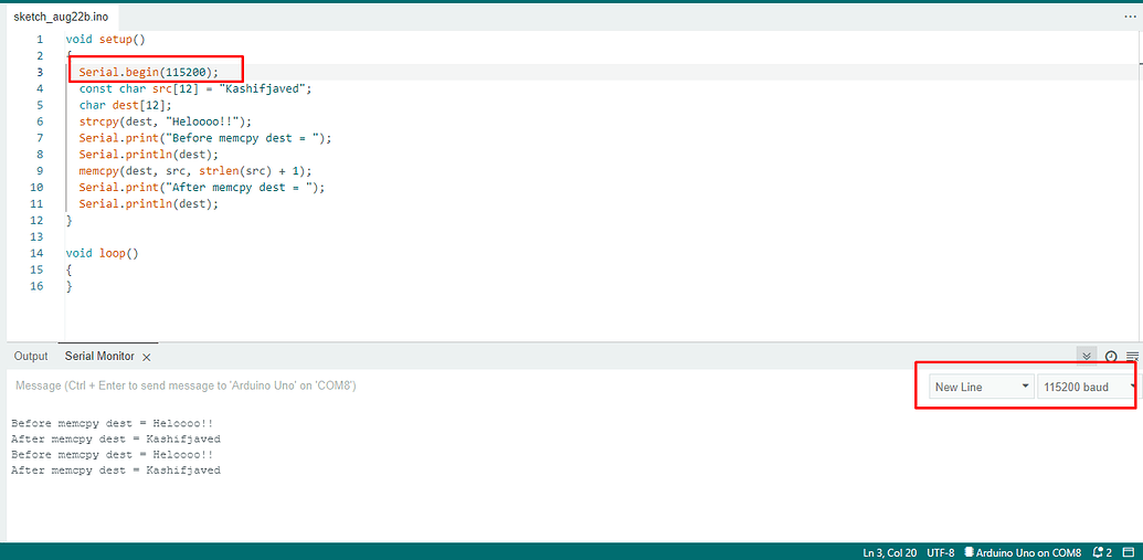 Memcpy In Arduino How To Use It Any Simple Example Programming Arduino Forum