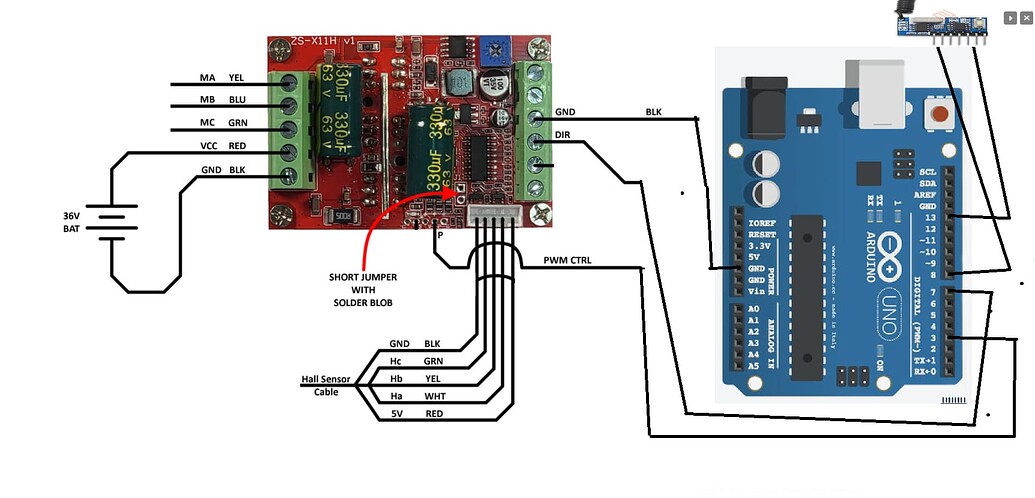 No Torque On Low Speed Hoverboard Motor Controled With Arduino And Zs X11h Programming