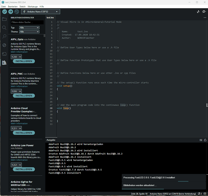 IDE & Library update in the same time - IDE 2.x - Arduino Forum