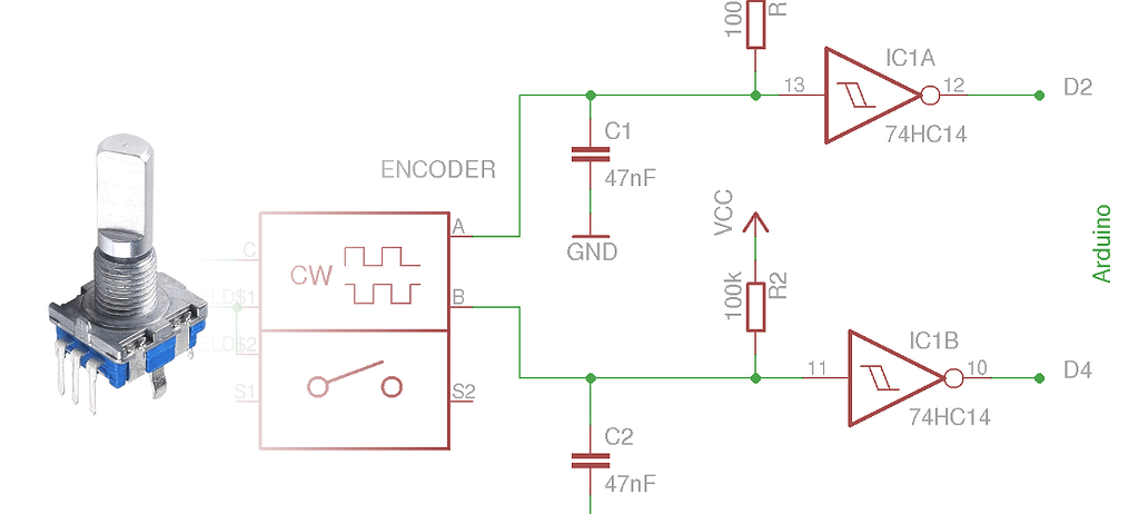 Schmitt Buffer Trigger With Encoder And Buttons Inverting General Electronics Arduino Forum