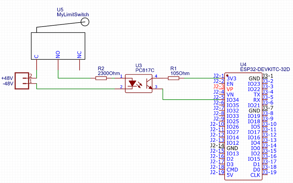 Limit switch running on 48V connect to esp32 - General Electronics ...