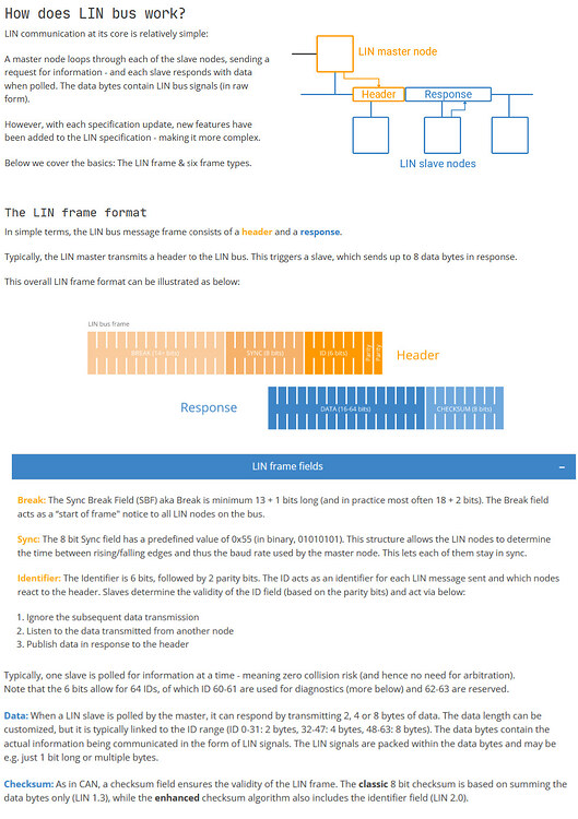 LIN communication with automotive switch that is a slave node ...