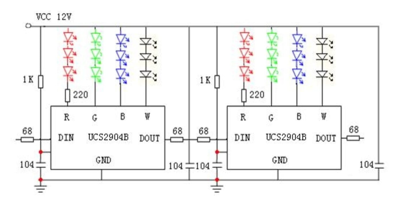 Controlling UCS2904 LED flood with Neopixel library - LEDs and Multiplexing - Arduino Forum