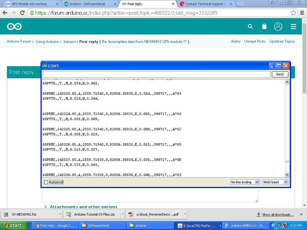 Incomplete data from NEO6MV2 GPS module ?? - Sensors - Arduino Forum