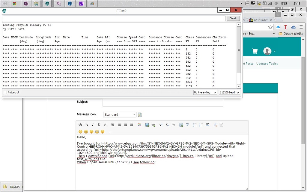 No data from NEO-6M GPS - Networking, Protocols, and Devices - Arduino Forum