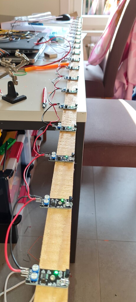School project, 20 IR obstacle sensors 1 MEGA board to measure speed ...
