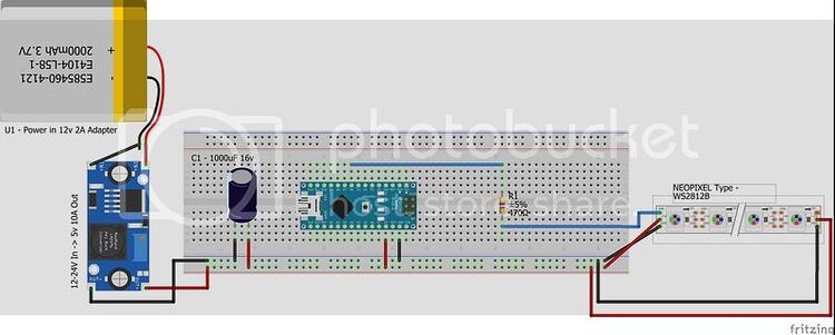 WS2812B external power issues - LEDs and Multiplexing - Arduino Forum