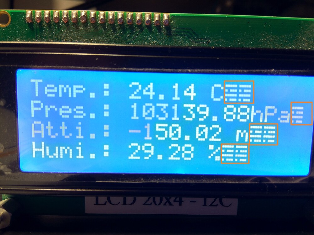 BME280 i2C sensor and LCD-20x4 i2C - Programming - Arduino Forum