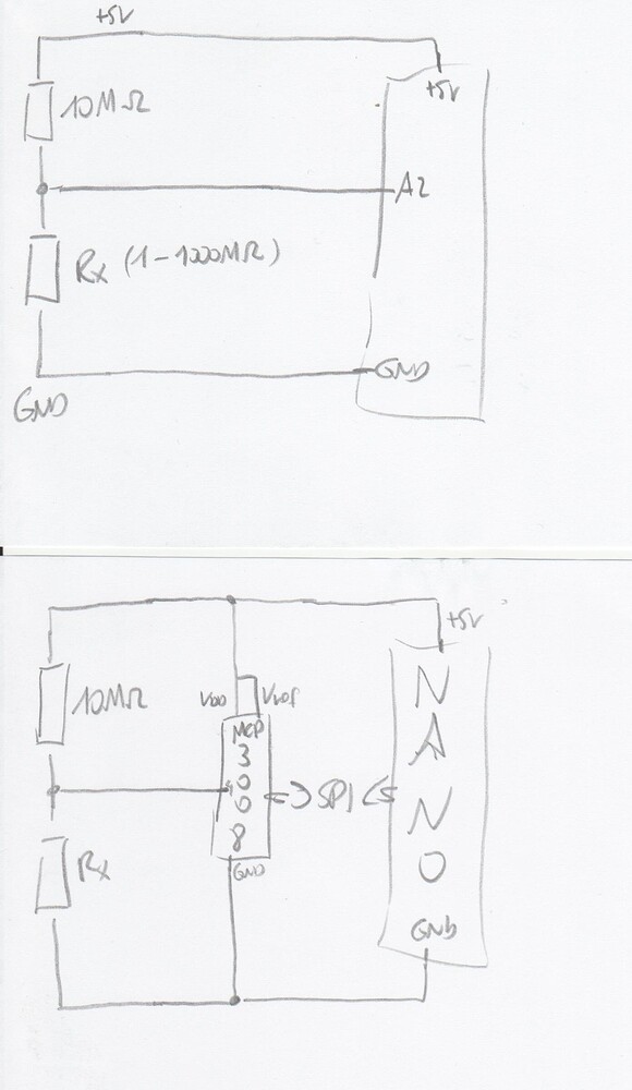 Voltage divider with high resistance - General Electronics - Arduino Forum