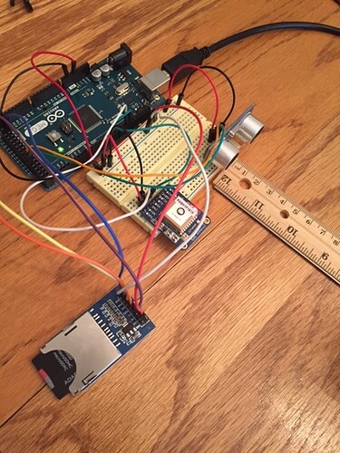 HC-SR04, GPS, and SD card reader with Arduino MEGA - Showcase - Arduino Forum
