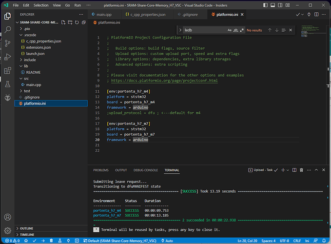 Programming and uploading both Portenta H7 cores at once, works - Portenta H7 - Arduino Forum