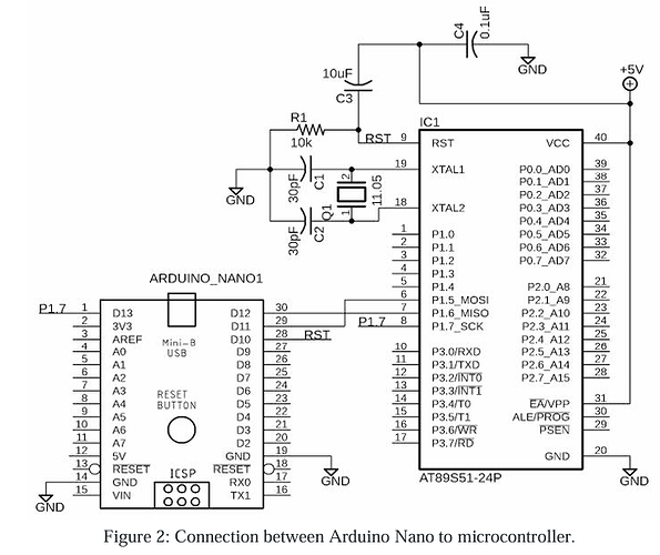 Issue with Interfacing with Arduino NANO and AT89S51 using ICSP header and arduinoISP ...