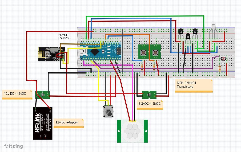movement sensor not working properly with 12v adapter connected to ...