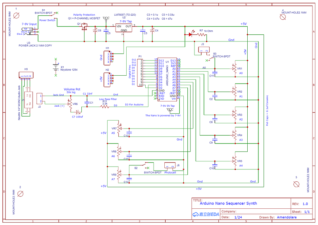 Help checking schematic; Arduino Nano audio sequencer - General Guidance - Arduino Forum