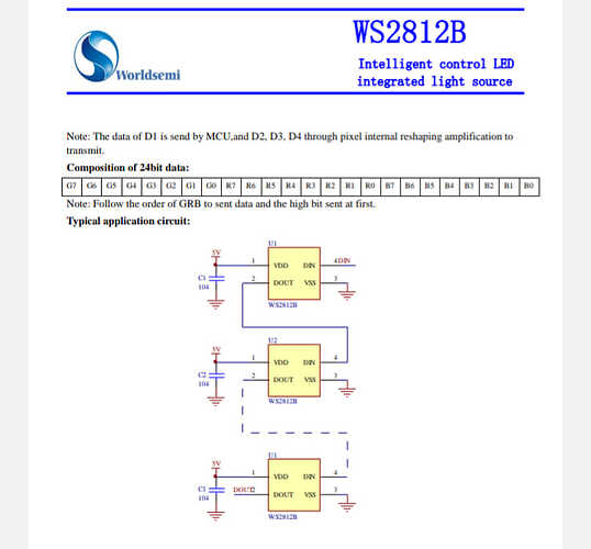 Question regarding daisy chaining WS2812 5050 leds - General ...
