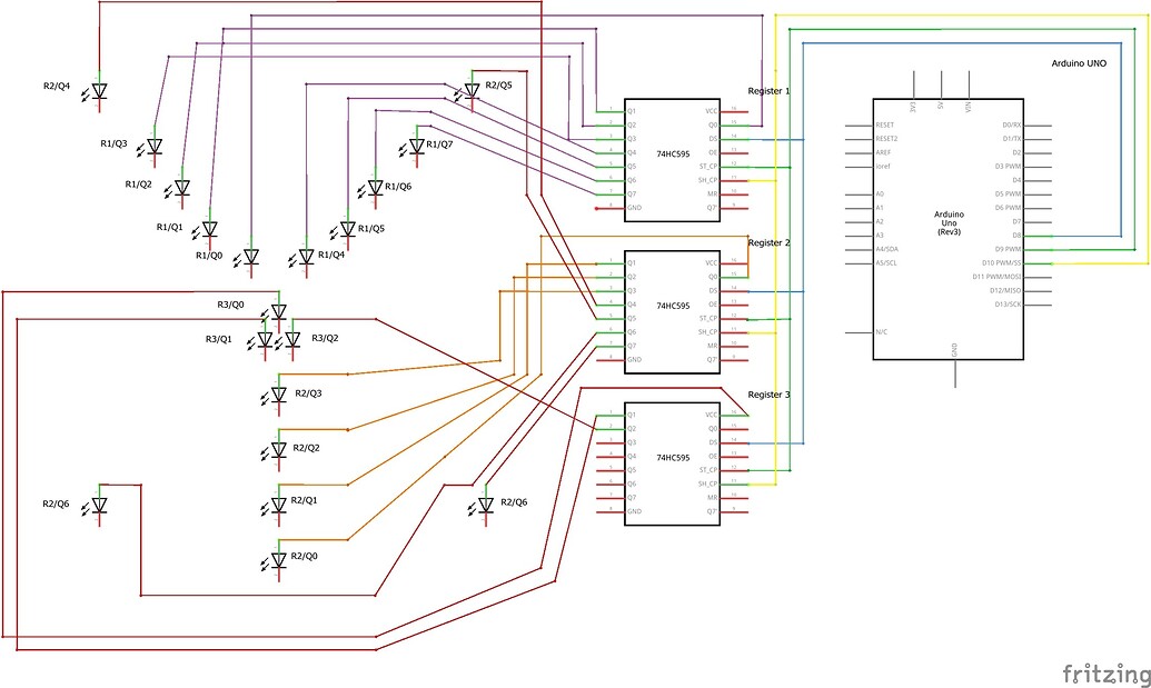 Flux Capacitor - Shift Register Output pin Help - LEDs and Multiplexing - Arduino Forum