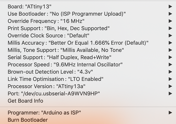 I can't upload a simple sketch into Attiny13a. Please help. [SOLVED] - Uploading - Arduino Forum