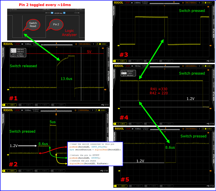 How long is necessary for pin settle after setting internal pullup? - Programming - Arduino Forum