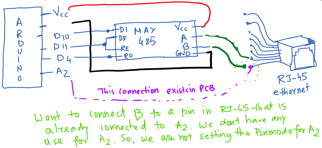 Connecting analog pin to MAX 485 output pin -What are the implications - General Electronics ...