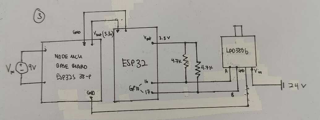 How to connect 24 volt powered LPD3806 Incremental Encoder to ESP32 ...