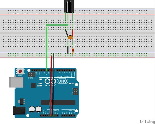 breadboard view of a TSSP58038 - Sensors - Arduino Forum