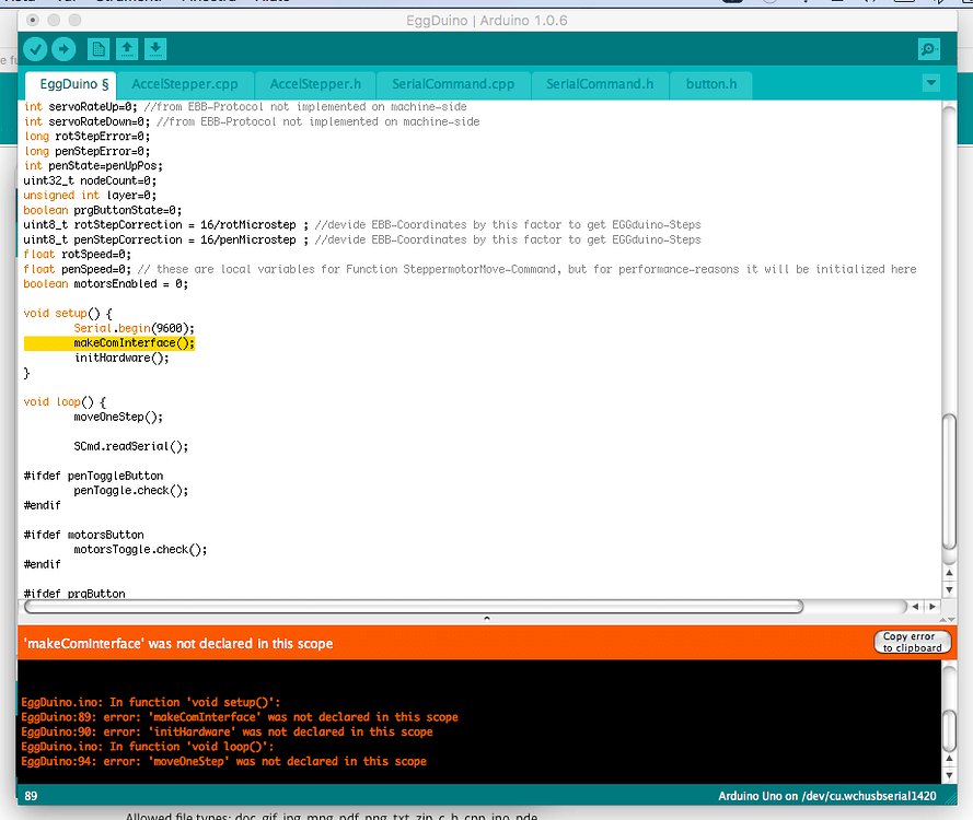 problema compilazione EGG Arduino, error not declared - Software - Arduino Forum
