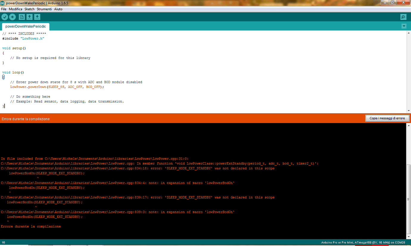 Atmega 168 Pro Mini Power Down - Generale - Arduino Forum